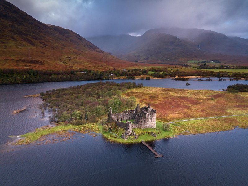 Kilchurn-Castle-drone ⋆ We Dream of Travel Blog