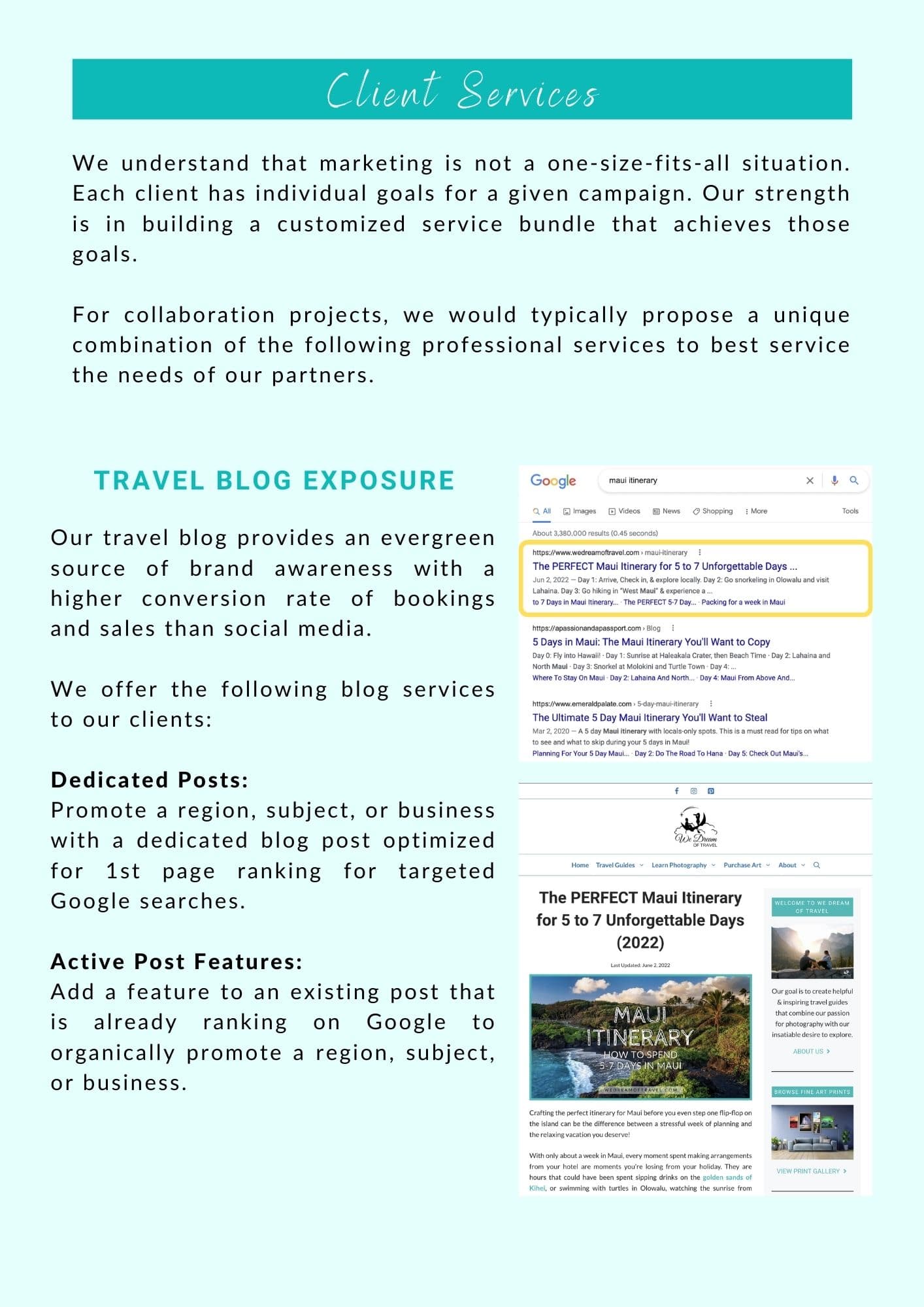 Media Kit ⋆ We Dream of Travel Blog